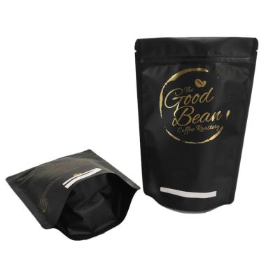 China Black Matte Surface Foil Lined Coffee Stand Up Foil Pouch Packaging for sale