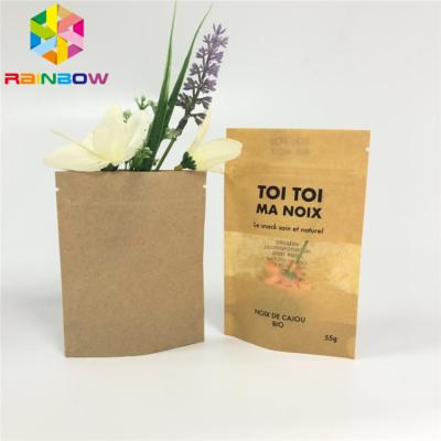 China Custom Printed Brown kraft Paper bags  paper packaging pouch for food/snack for sale
