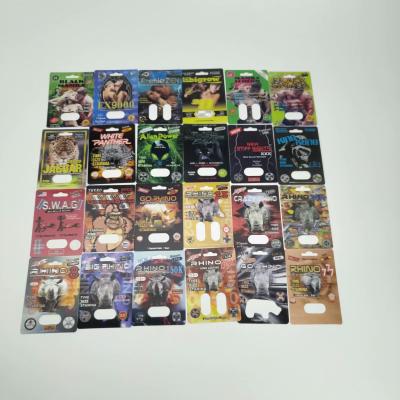 China Gravnre Printing RHINO 3D Plastic Blister Pill Card With Bullets for sale