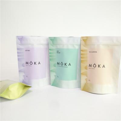 China Farbenreiches Druckkörperpeeling 200g stehen oben Beutel-Aluminiumfolie-leere Kaffee-Tasche mit Reißverschluss zu verkaufen