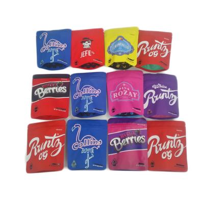 China Soft Touch 3.5g Foil  Plastic Bags Smell Proof Matte 3.5g 7g Cannabies Cookies Jefe Packaging Mylar Bag Custom for sale