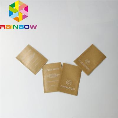China Custom Logo Heat Seal Laminated Foil Three Side Heat Seal Flat Pouch Cosmetic Samples Packaging Smell Proof Sachet Bags for sale