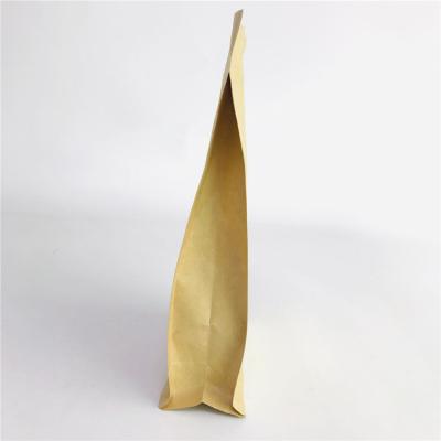 China Custom Accepted Stand up Eco-Friendly Bags Kraft Paper PLA Bags with Zipper for sale