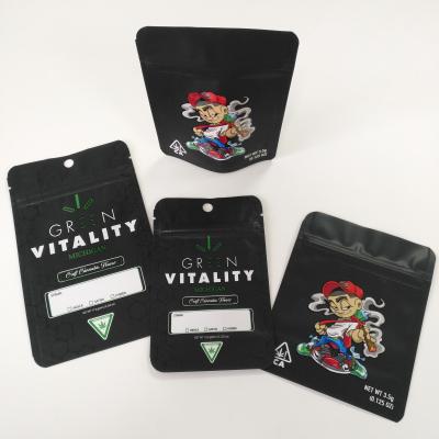 China Custom printed matte black resealable weed aluminum foil  mylar bags for sale
