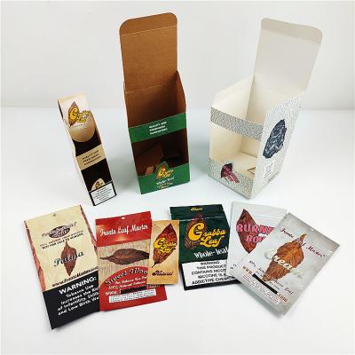 China Custom Grabba Leaf Cigar Wrap Packaging Paper Box Cigarillo wraps papel weed bud cajas boxes with plast factory