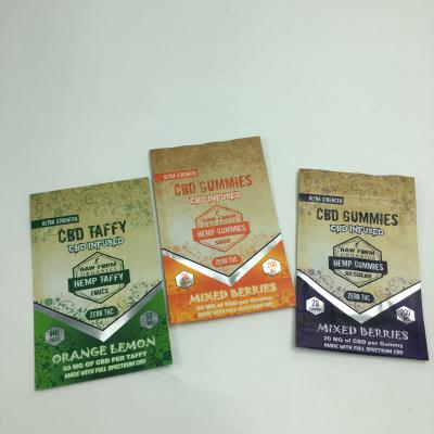 China Custom printed 1g 3.5g recycle smell proof zipper gummy bear CBD small stand up edible 3.5g mylar weed bag for sale