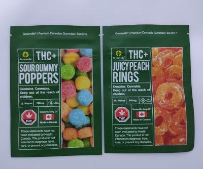 China compinches del papel de aluminio de 1g 4g 7g 10g que empaquetan el bolso de la prueba del olor del delta 8 de la bolsa de los gummies del bolso CBD con la cremallera en venta