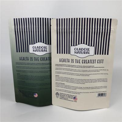 中国 注文の印刷の破片のジッパー ロックは袋の白いクラフトの紙袋を立てる 販売のため