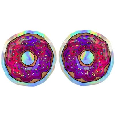 China Smell Proof Mylar Edibles Plastic Bags Flower Seeds Holographic Round Shape Bags 3.5G for sale