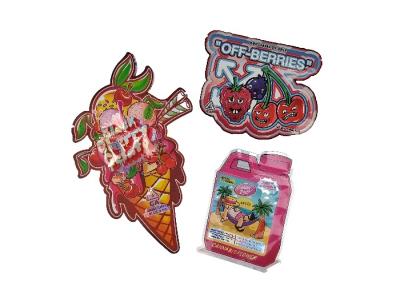 China De plastic Kindveilige 3.5g-Matrijs van de Ritssluitingszakken van Hologrammylar sneed Onregelmatige Gevormd Speciaal Te koop