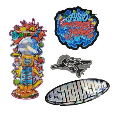 中国 注文3.5g - 28g光沢があるホログラムによって型抜きされるマイラーは食糧力のクッキーのための特別な形を袋に入れる 販売のため