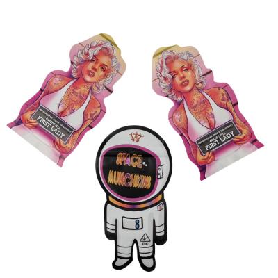 China Op maat gemaakte afdruk Mini Mylar Bag 1g 3.5g 7g 14g 28g Champignon Kinderwacht Geurvast Soft Touch Cali Pack Mylar Bag Te koop