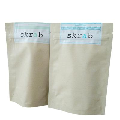 China Stand Up Silver Foil Sachets with Doy Pack Design for Coffee Body Scrub Packaging for sale