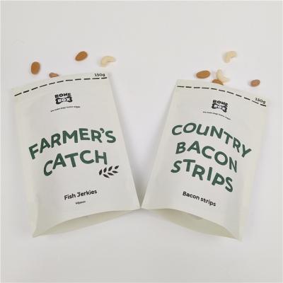 Cina Stampa digitale su misura Sacchetti a cerniera a prova di odore Sacchetto di carta Kraft carta su misura sacchetto di carta biodegradabile in vendita