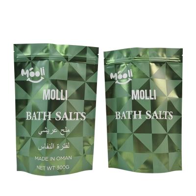 China Stand Up Plastic Packaging For Body Scrub Pouch Bath Salt Natural Soak Mylar Bags With Zipper for sale