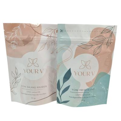 China Bolsas de Mylar Biodegradables Personalizadas para Sales de Baño 4OZ 5OZ Bolsa Vertical en venta