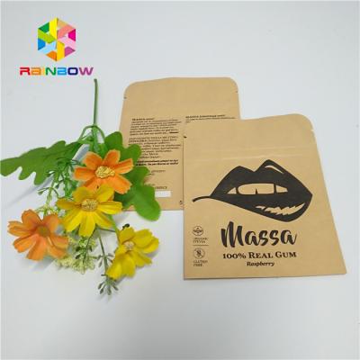 China k Kraft Paper Foil Pouch Packaging Three Side Sealed Flat Reclosable Pouch for sale