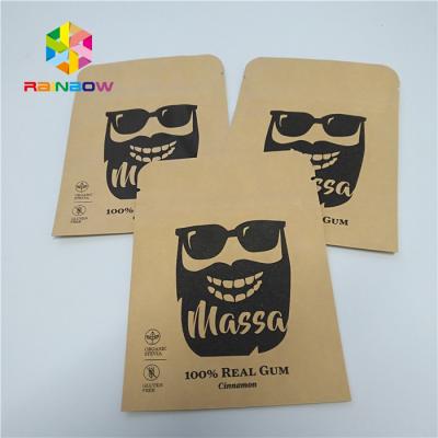 China k Kraft Paper Foil Pouch Packaging Three Side Sealed Flat Reclosable Pouch for sale