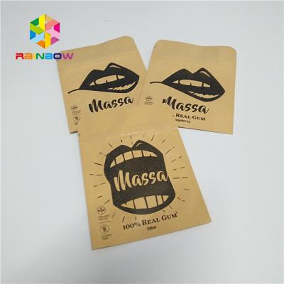 China k Kraft Paper Foil Pouch Packaging Three Side Sealed Flat Reclosable Pouch for sale