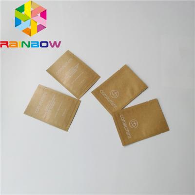 China Custom Logo Heat Seal Laminated Foil Three Side Heat Seal Flat Pouch Cosmetic Samples Packaging Smell Proof Sachet Bags for sale