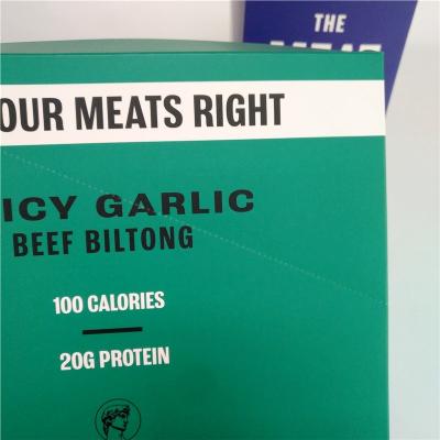 China Custom Printed Small Beef Jerky Cardboard Paper Boxes Kraft Paper Box For Snack Energy Bar Display Box for sale