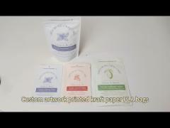 Saco de Papel Kraft Biodegradável Branco Stand Pouch Ziplock Embalagem Plástica Para Alimentos para Animais de Estimação Compostável