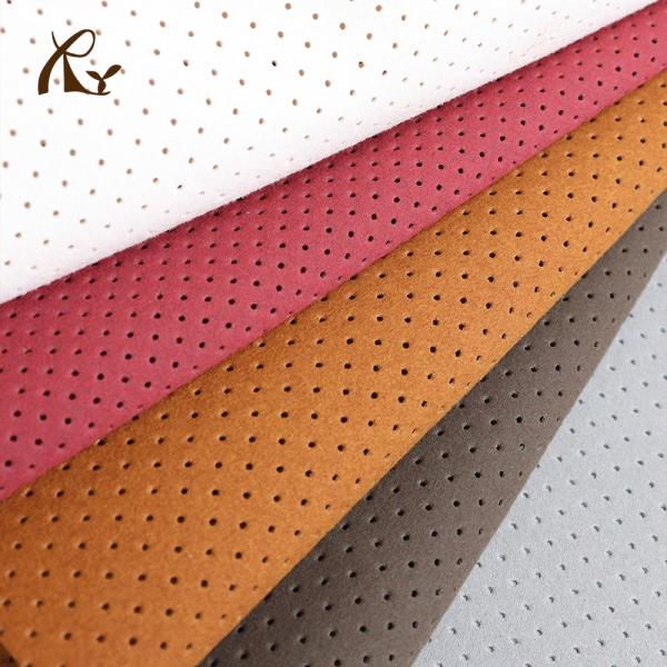 Quality Custom Perforated Suede  Microfiber Fabric for Steering Wheel Car Seats Cover Sofa Punched Suede Fabric Synthetic Leather for sale