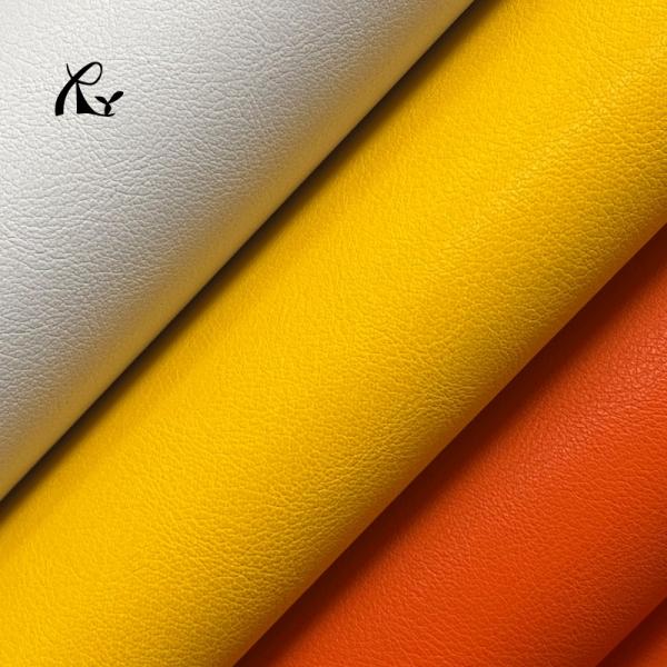 Quality Litchi Grain Leather 1.4mm PU Waterproof Imitation Cotton Velvet Base Fabric for Shoes Chair Car Bag Garment Microfiber Leather for sale