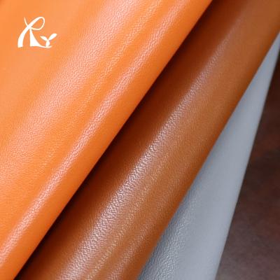 China Wholesale Eco-friendly 0.6mm Microfiber Leather Embossed PU Resistant Hydrolysis for Furniture Shoes Bags Sofas Cow Grain for sale
