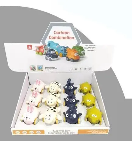 Factory Wholesale Baby Grab Toys Education Rattle Roll Car Cartoon Children&prime;s Toys Baby Toys Inertia Animal Car