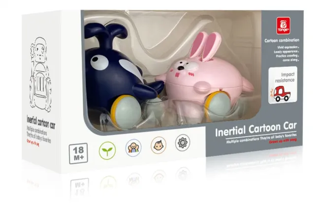 Factory Wholesale Baby Grab Toys Education Rattle Roll Car Cartoon Children&prime;s Toys Baby Toys Inertia Animal Car