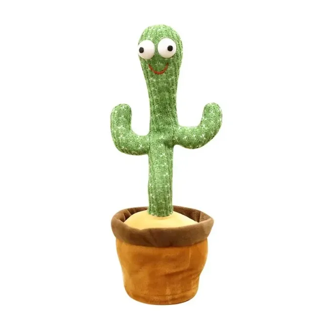 Hot USB Charging Cute Dancing Flower Pot Plush Cactus Doll Electronic Twist Sing Swing Stuffed Plush Toy Talking Cactus