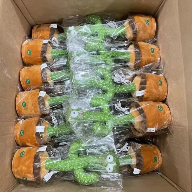 Hot USB Charging Cute Dancing Flower Pot Plush Cactus Doll Electronic Twist Sing Swing Stuffed Plush Toy Talking Cactus