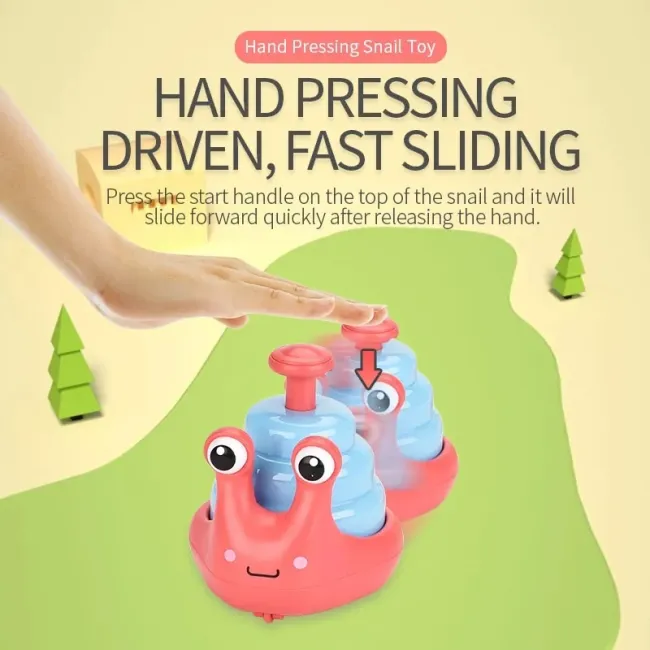 Wholesale Mini Snail Car Toys Hand Pressed Cartoon Snail Children Toys Party Supplies Interactive Toys