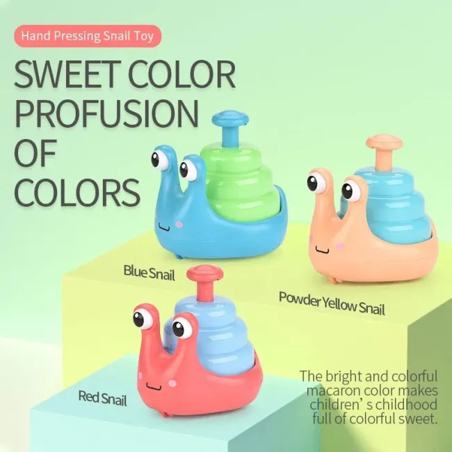 Wholesale Mini Snail Car Toys Hand Pressed Cartoon Snail Children Toys Party Supplies Interactive Toys