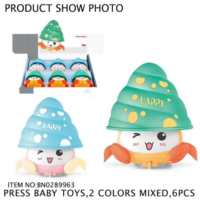 Wholesale Mini Hermit Crab Car Toys Car Hand Press Cartoon Crab Children&prime;s Toys Party Supplies Interactive Toys
