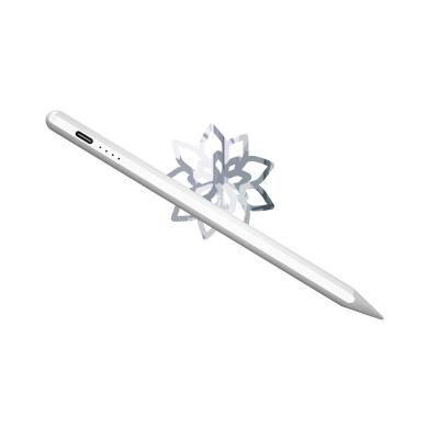 Chine Crayon à stylo pour tablette personnalisé argenté/blanc avec forme de colonne de rejet de paume à vendre