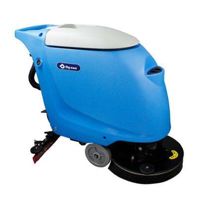 China High Speed 200rpm Walk Behind Scrubber With Quick Squeegee Assembly Transparent Tank Cover 500W Brush Motor for sale