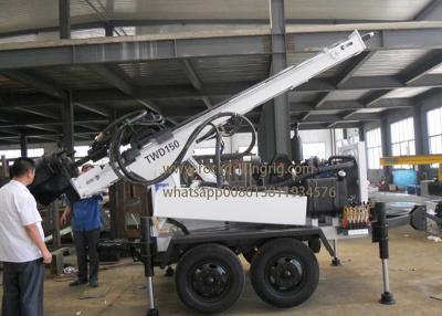 Cina il rimorchio della perforazione del fango di 150m Dth ha montato la piattaforma di produzione con 45kw TWD150 diesel in vendita