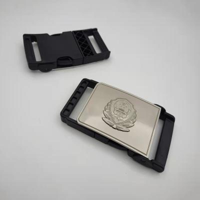 Cina Fermaglio a 1,5 pollici LOGO Easy Release Buckle su ordinazione del rilascio rapido del nastro nero in vendita