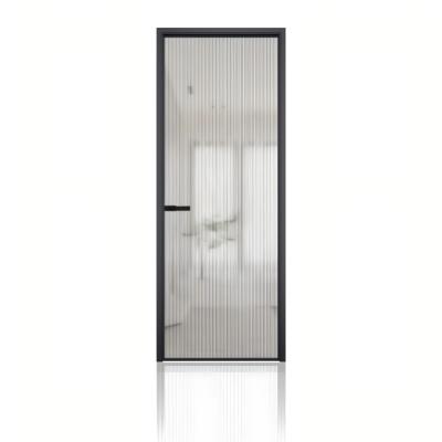 China Minimalist Design Waterproof Aluminium Casement Doors Interior 6063-T5 Panel 4mm for sale
