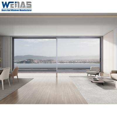 China Hurricane Typhoon Resistant Thermal Break Aluminum Sliding Glass Doors Heavy Duty for sale