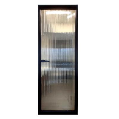 China Thin Frame Silent Aluminium Casement Door Tempered Single Laminated Glass for sale