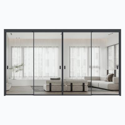 China Narrow Frame Silent Interior Sliding Partition Doors Elegant Perfect System for sale