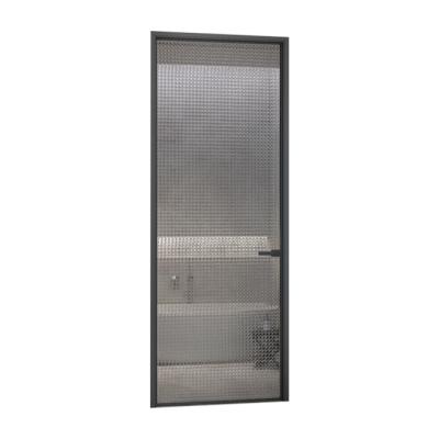 China Interior Aluminium Frame Swing Door With Patterned Tempered Glass For Residential Spaces for sale