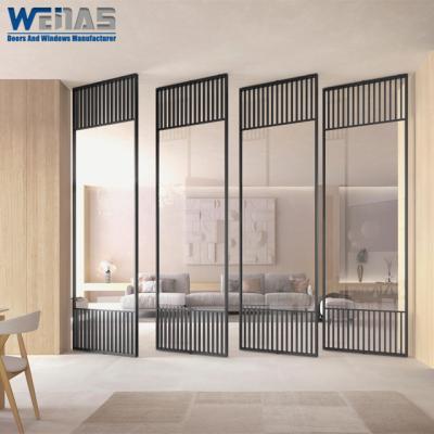 China Sound Insulation Ultra Thin Frame Internal Pivot Aluminum Door For Villa for sale