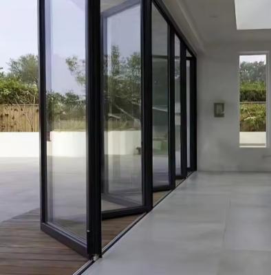 China Exterior Accordion Doors Aluminium Glass Bi Folding Doors with Heavy Duty System for sale