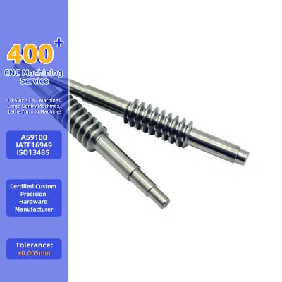 China Worm Gear Shaft Precision CNC Turning Parts OEM Rapid Prototyping ISO9001 for sale