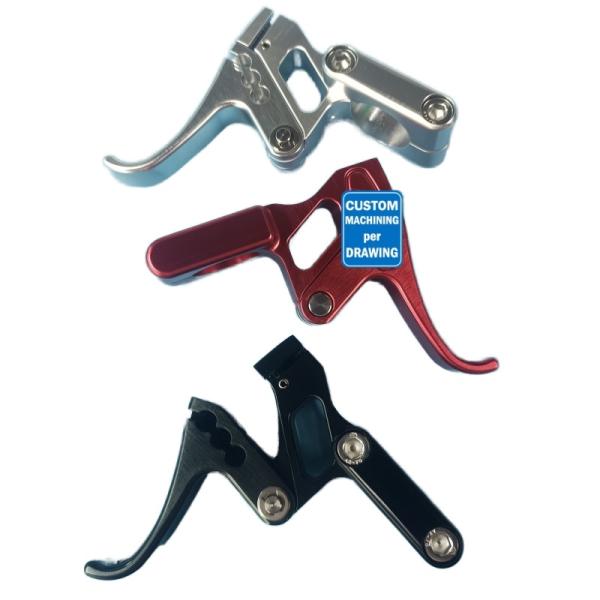 Quality Anodizing CNC Auto Parts Jet Handle Lever Components Billet Aluminum Adjustable Finger Throttle for sale