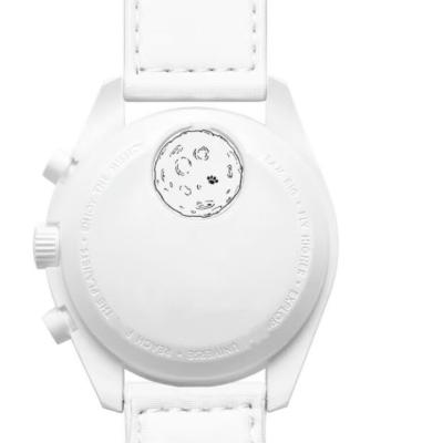 Cina New Swatch Joint Watch Swatch Watch Planet Snoopy Series Black and White Luminous Watrproof Watch in vendita